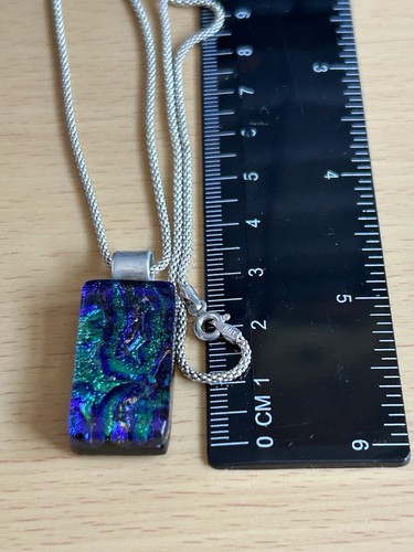 Vintage 925 Silver Art Glass Colourful Design Pendant & 44 Cm Chain | eBay