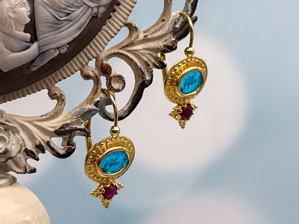 TAGLIAMONTE Designs (2344E) 925SS/YGP Venetian Cameo Earrings*Pegasus ...