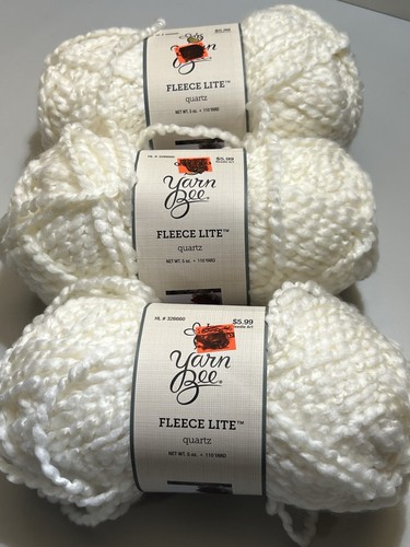 Yarn Bee FLEECE LITE Yarn Set of 3 Quartz Acrylic/Polyester Blend 5oz ...