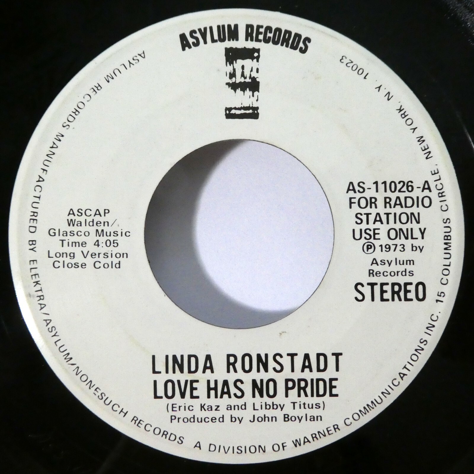 LINDA RONSTADT 45 Love has no Pride MONO/Stereo ASYLUM promo VG+ pop ...