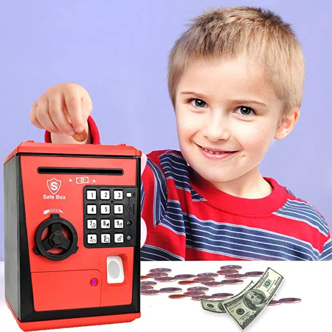 Mini ATM Savings Bank, Electronic Voice Piggy Bank, Kids Safe Box | eBay