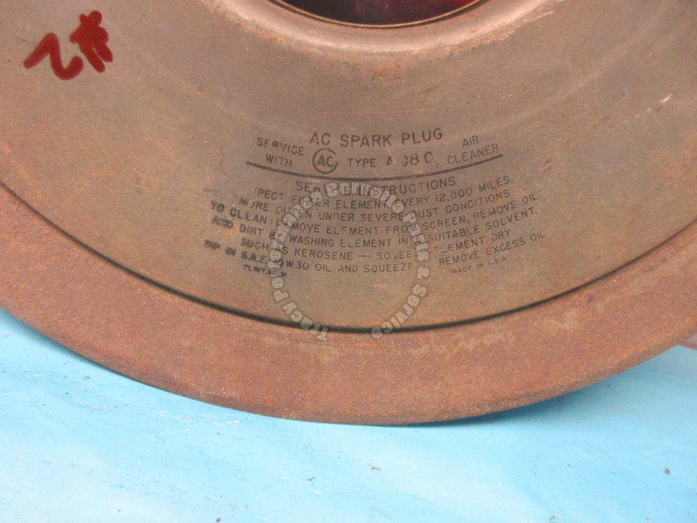 1960-1962 Corvette 1 X 4 Air Cleaner AC Spark Plug A98C WCFB Base Plate ...