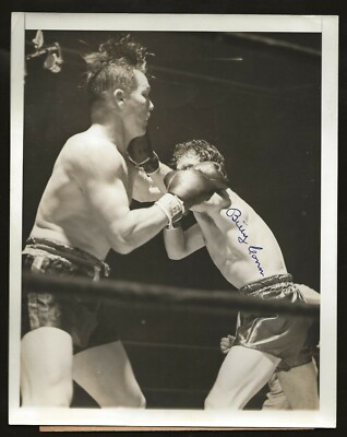 1942 Type 1 HAND SIGNED Billy CONN v Tony ZALE Vintage AP Press Boxing ...