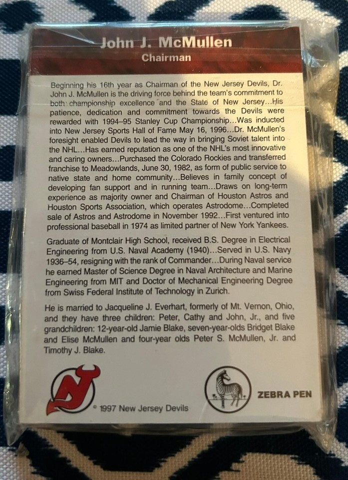New Jersey Devils -- 1997-1998 Zebra Pen Team Set - Hockey Cards ...