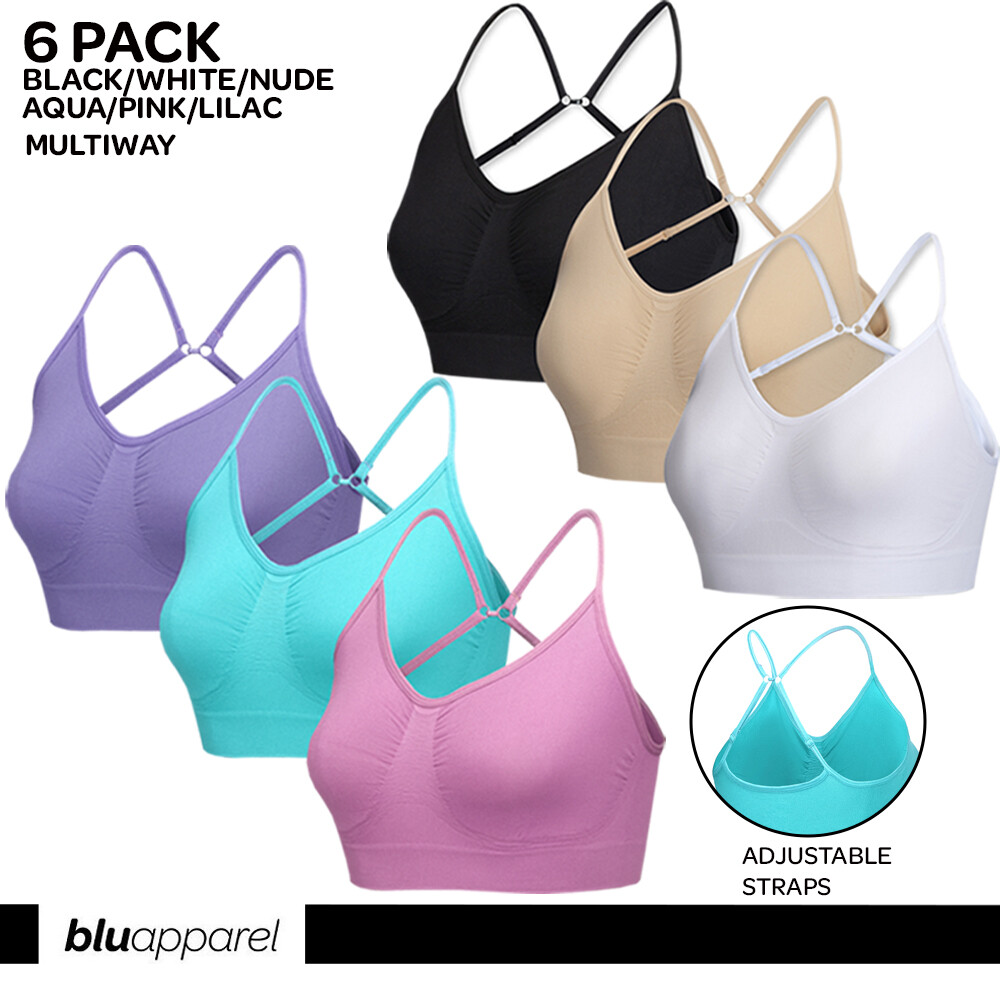 3 Pack Seamless Comfort Bra Multi Way Fasten Bras Sleep Stretch ...
