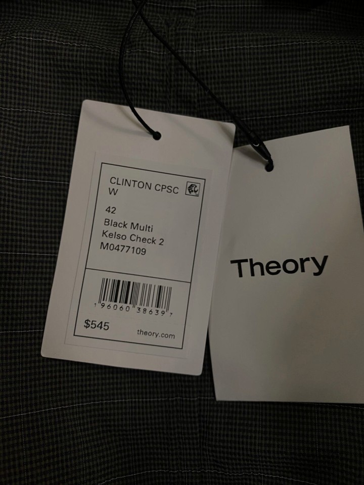 $545 Theory Men's Gray Clinton Semi-Constructed Check Blazer Size 42 | eBay