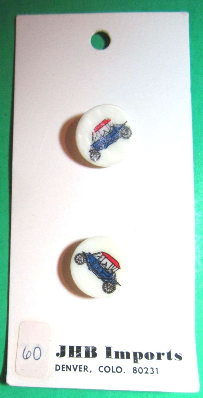 (2) VINTAGE JHB 5/8" ANTIQUE HORSELESS CARRIAGE AUTO PLASTIC SHANK ...