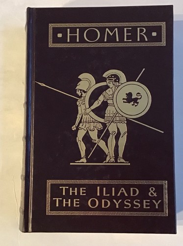 HOMER, THE ILIAD and THE ODYSSEY Book Leather Gold Gilded Pages, Vtg | eBay
