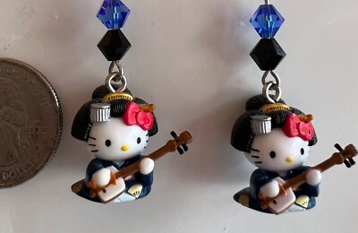 hello kitty charm earrings jewelry Sanrio Geisha With Banjo. | eBay