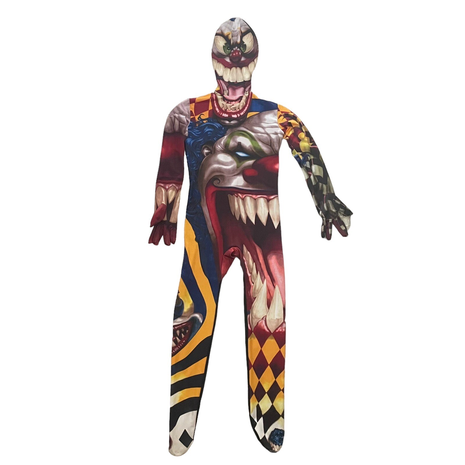Killer Clown Kids Halloween Costume Full Body Zip Sui… - Gem