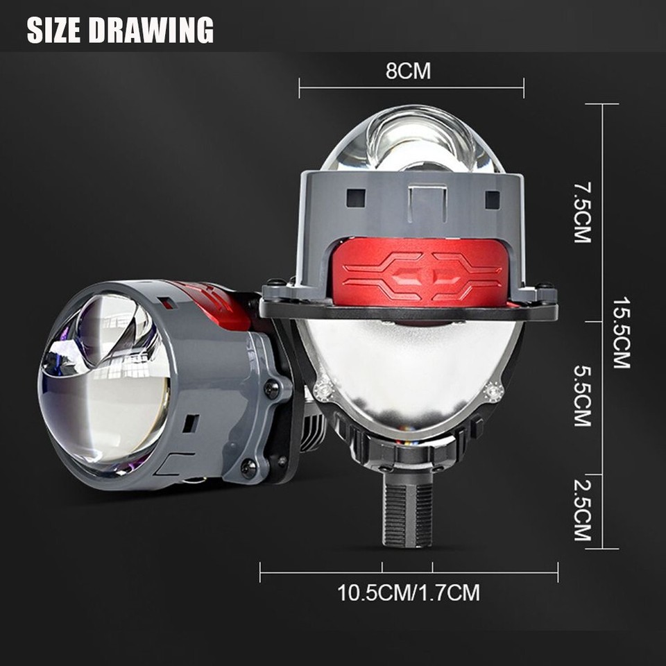 3.0'' Laser Bi LED Projector Lens 140W Car Headlight H4 H7 H1 Universal ...