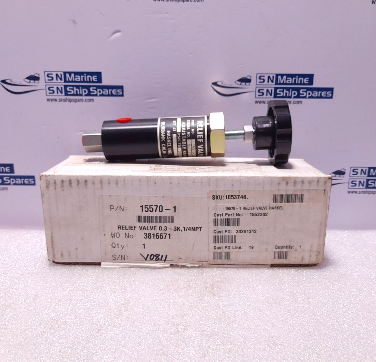 Haskel 15570-1 Relief Valve Adjustable Range 300 PSIG To 3000 PSIG NOV ...