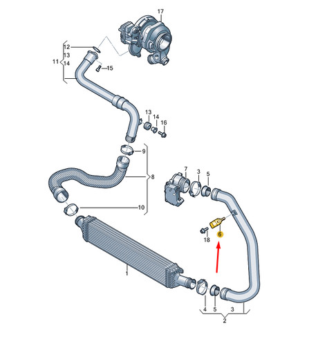 NEU AUDI Q5 80A LUFTLADUNGSTEMPERATURSENSOR 06B905379G ORIGINAL | eBay