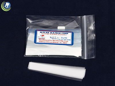Dental Mylar Matrix Celluloid Clear Strips 3.66" L x 0.35" W x .002" D ...
