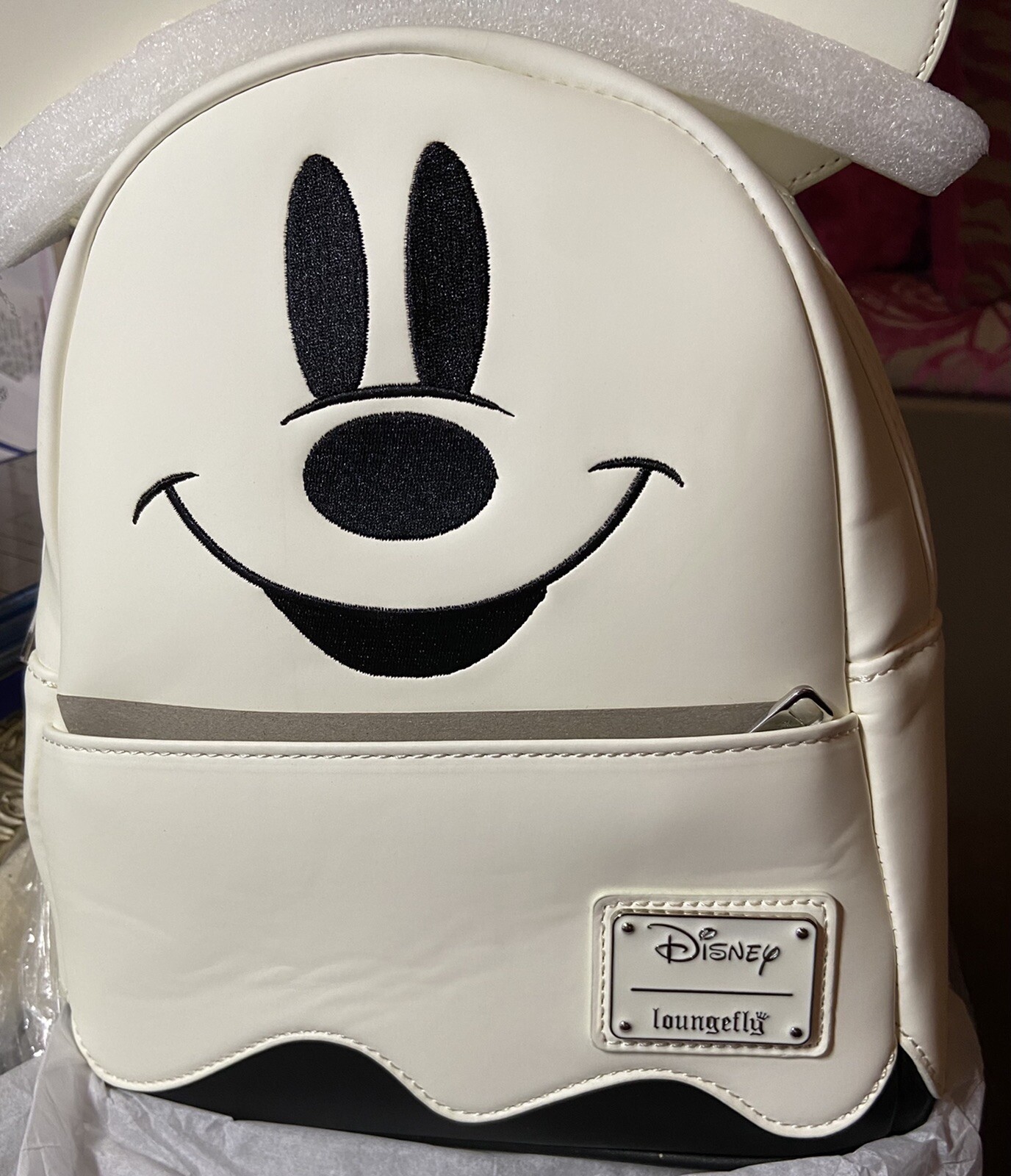 LOUNGEFLY DISNEY MICKEY MOUSE BOO GLOW IN THE DARK GHOST BACKPACK ...