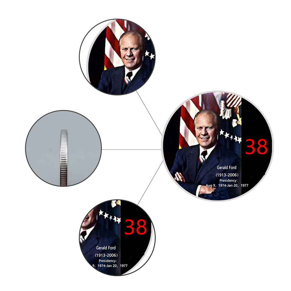 American 38th President Gerald Ford Silver Plated Coin Christmas ...