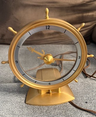 Vintage JEFFERSON GOLDEN HELM Nautical Electronic Mystery Clock Tested ...