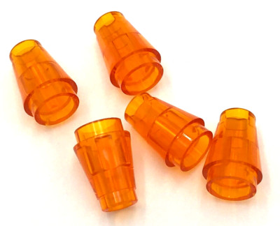 Lego 5 New Trans-Orange Cone 1 x 1 with Top Groove Pieces | eBay