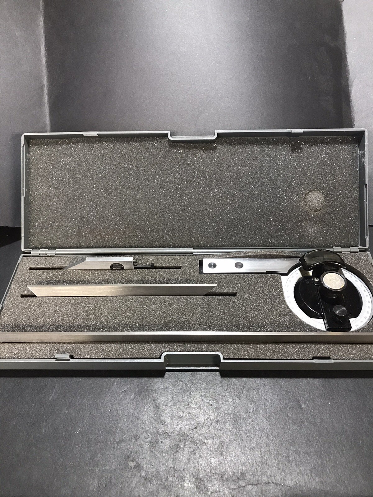 Universal Stainless Steel Bevel Protractor with Magnifier Lens In Case ...