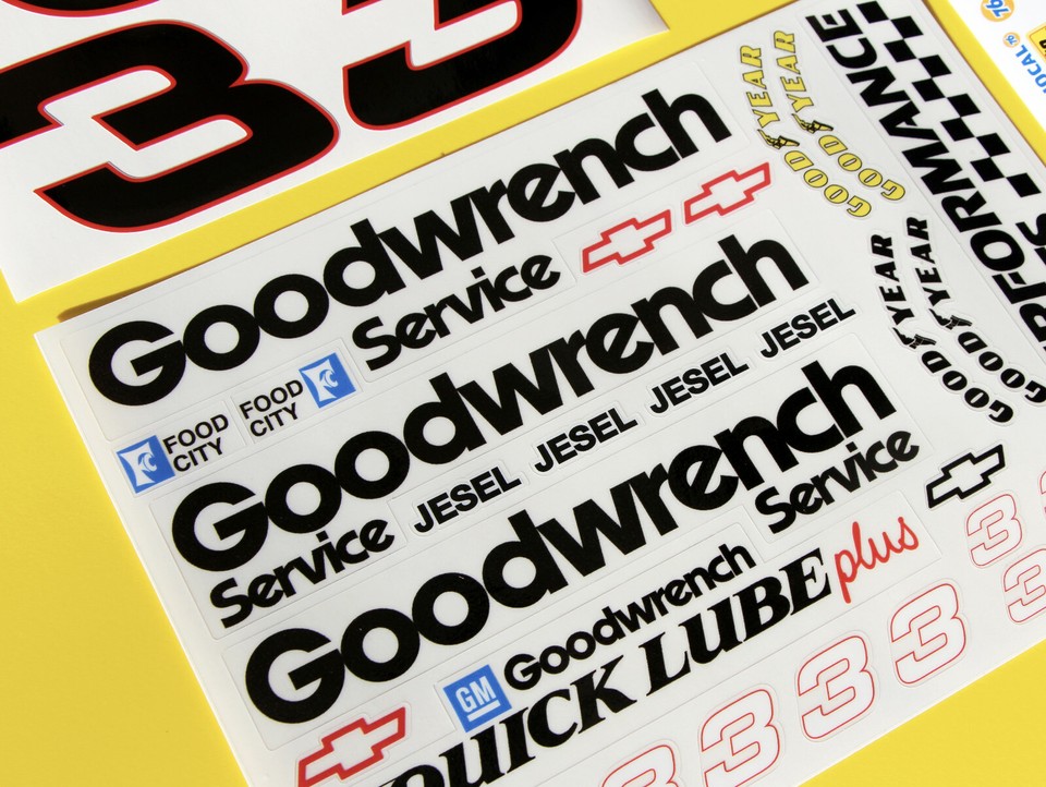 10th scale RC Nascar race car 'GOODWRENCH' Earnhardt Black 3 stickers ...