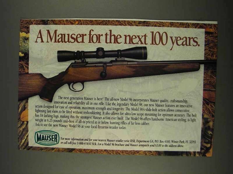 1996 Mauser Model 96 Rifle Ad - For The Next 100 Years | eBay
