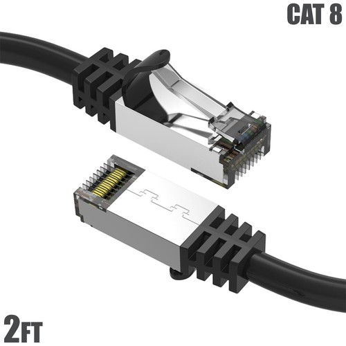 2FT CAT8 RJ45 Network LAN Ethernet SFTP Cable Copper 40Gbps 2GHz 26AWG ...