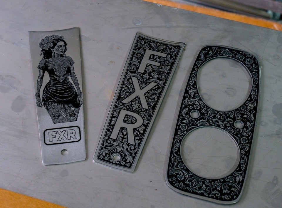 LOWER Panel Day of Dead Metal dash console inserts FXR FXRT FXRC FXRD ...
