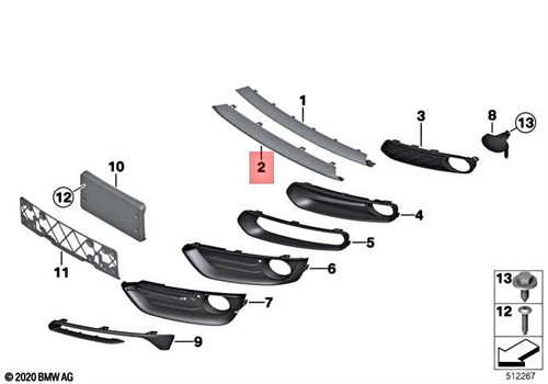 Genuine BMW F22 F23 218d 218i 220d 220dX 220i 225d Finisher Rod ...