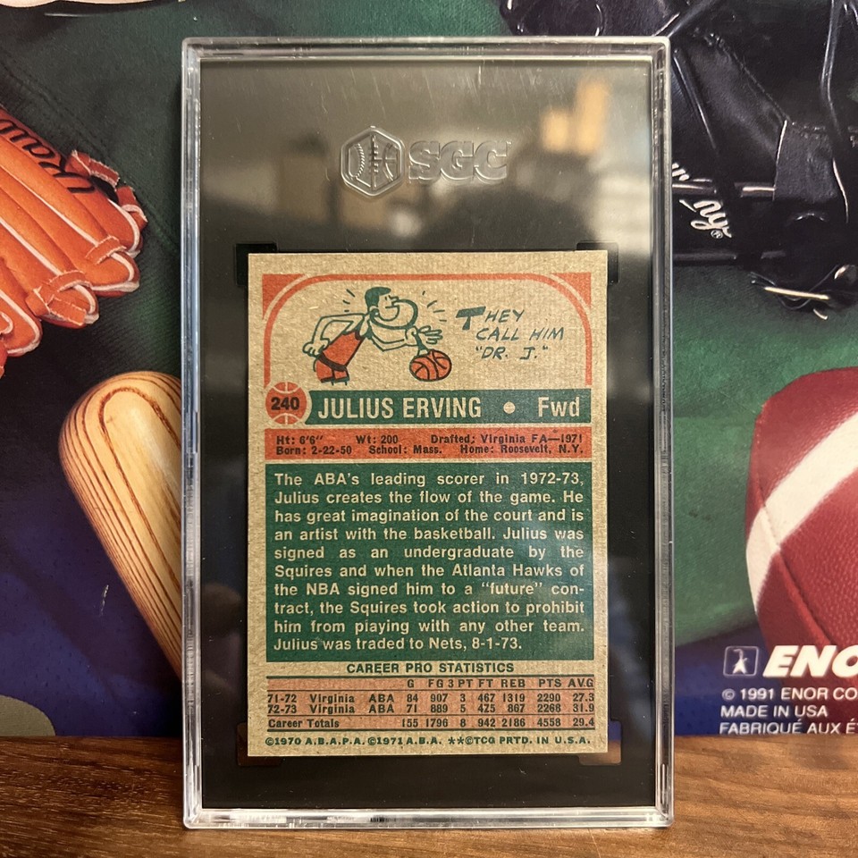 Topps 1973-74 #240 Julius Erving HOF Graded SGC 8 NM/MT Centered | eBay