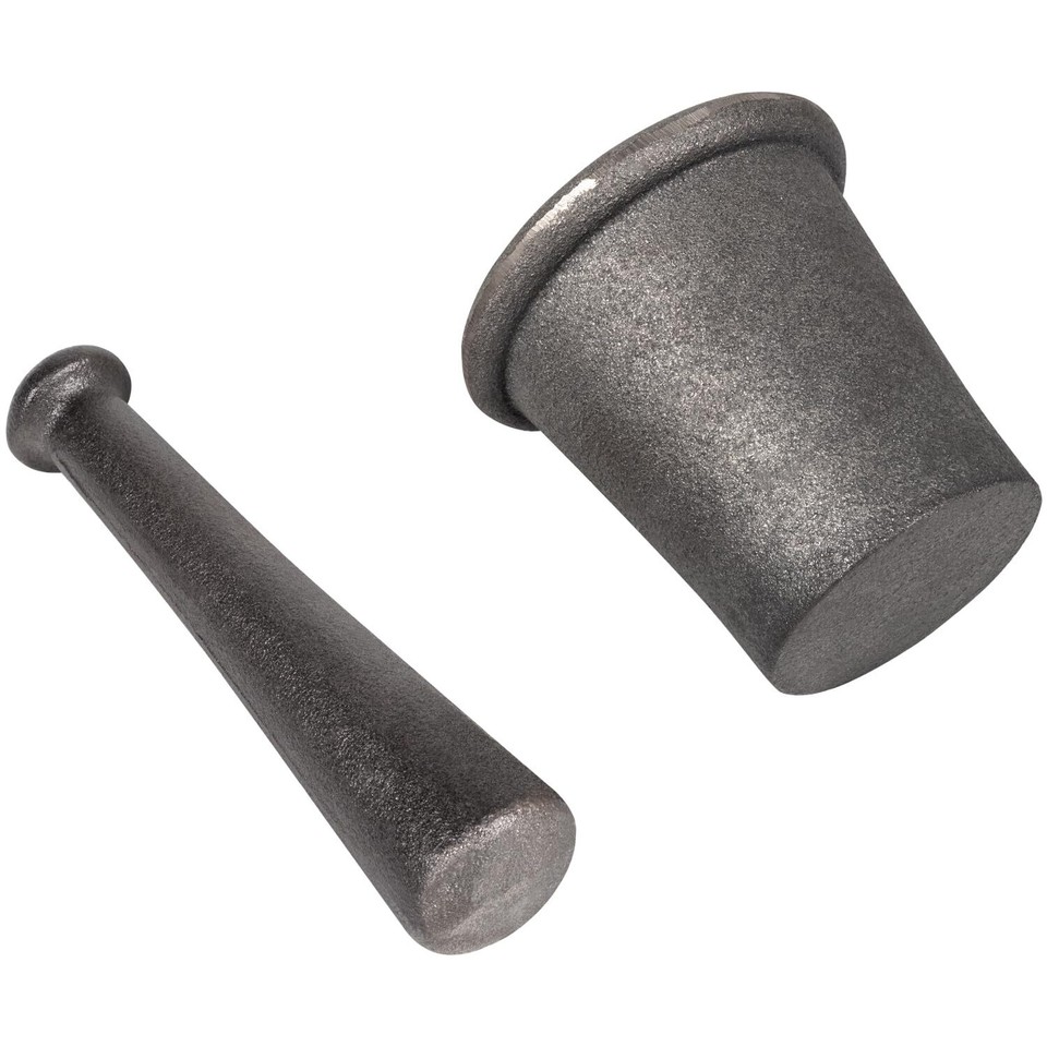 Cast Steel Mortar and Pestle Set Rock Ore Crusher Pulverizer Assay Gold ...