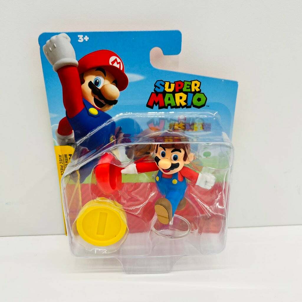 SUPER MARIO BROS MARIO ACTION FIGURE W/ BONUS COIN NEW NES NINTENDO ...