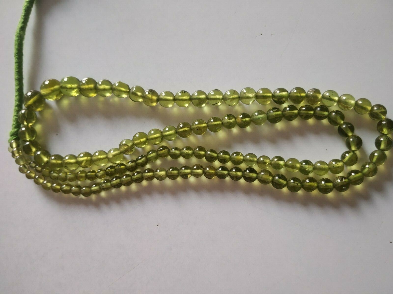 Peridot Ball Smooth Beads 1 Strand 17 Inch 62 Cts 3 To 6 MM Natural ...