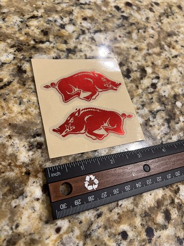 Arkansas Razorbacks RED CHROME Mini Helmet Side Logos Decal Set SEC | eBay
