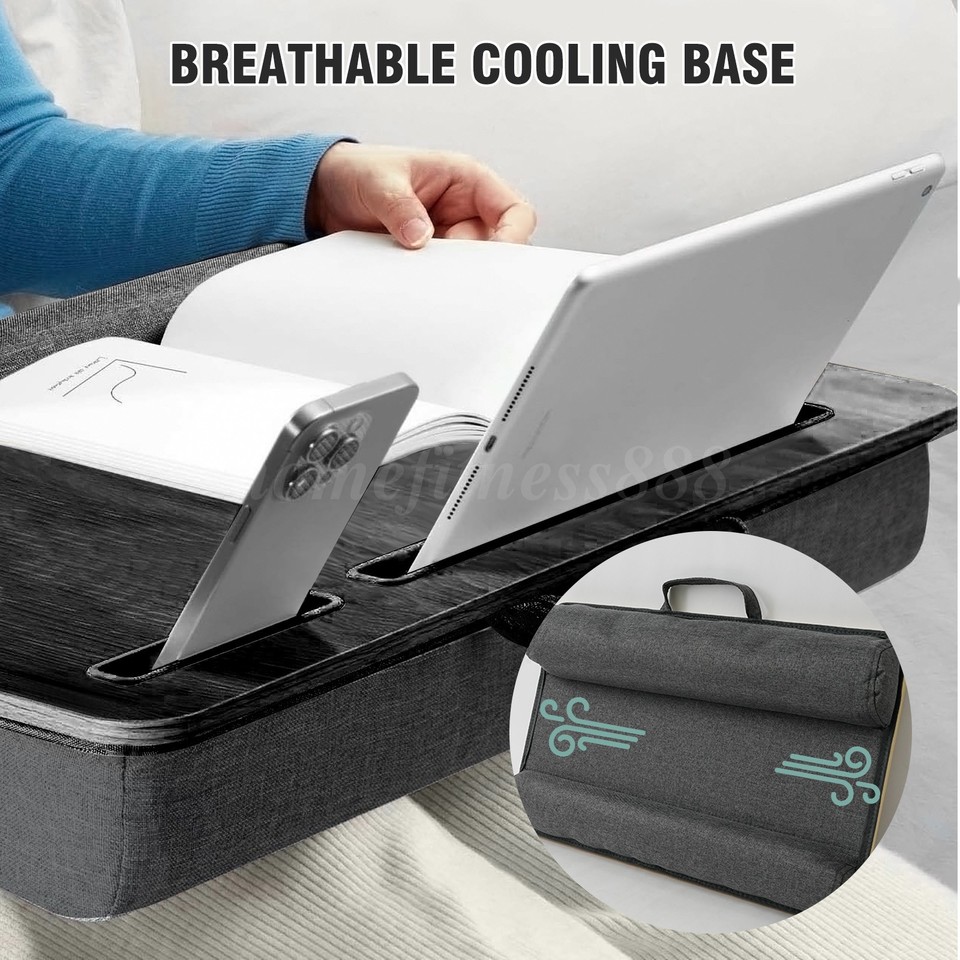 15 Inch Lap Desk Table Tray Laptop Cushion Bed Pillow Cushioned ...