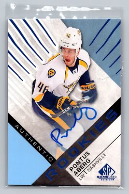 2016 SP Game Used #145 Pontus Aberg Base Blue Autographs Excellent | eBay