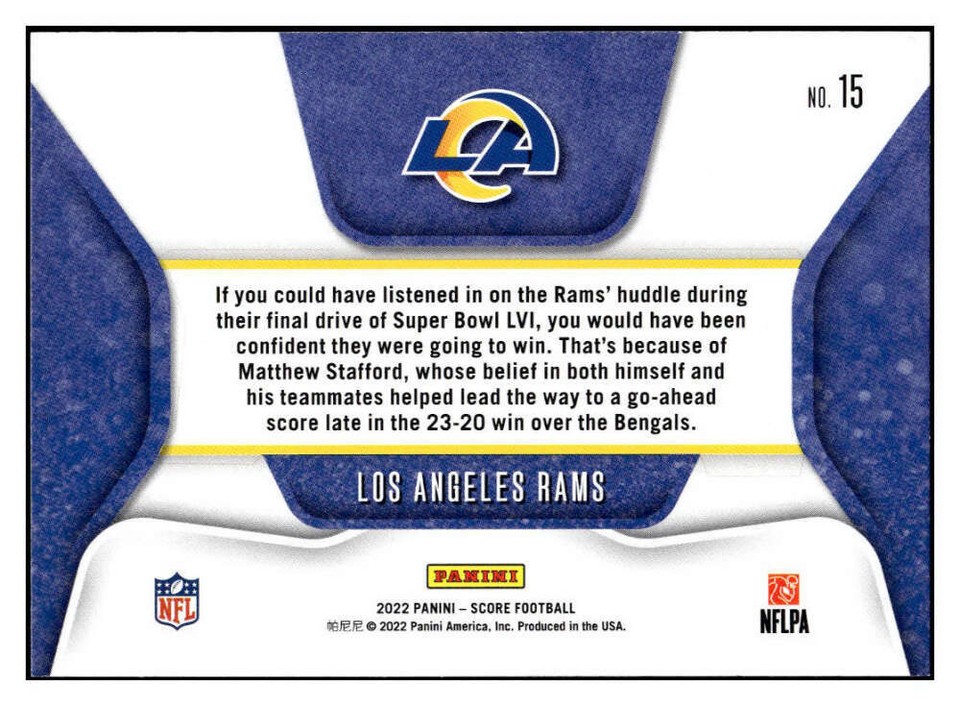 LOS ANGELES RAMS 2023 Score Huddle Up #15 NFL LA Rams ID:73502 | eBay