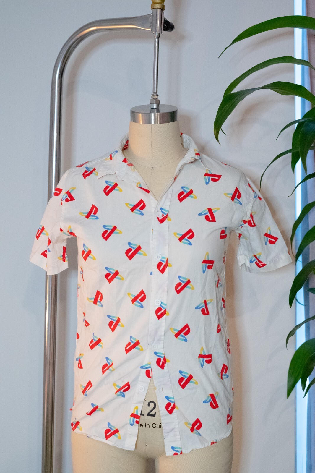 Retro Shirt PlayStation Logo Button Down Shirt Men's … - Gem