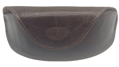 Fossil Sunglass Eye Glass Soft Brown Leather Case Magnetic Closure ...
