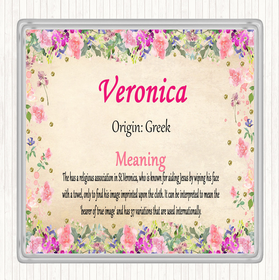 Veronica Name Meaning Drinks Mat Coaster Floral | eBay