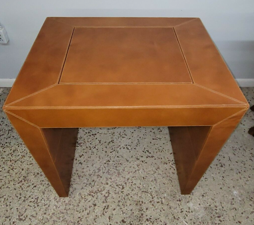 Hidden Backgammon Table All Leather Game Table 1970's Chess Checkers ...
