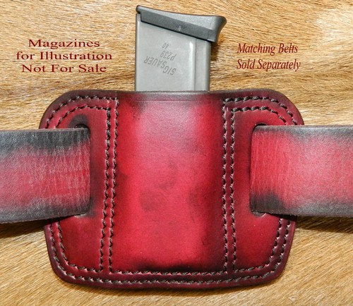 Leather MAG POUCH for 9mm /40/.357Sig Single Stack magazine fits Sig ...