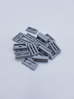 LEGO LOT 20 X RADIATOR GRILLE 1X2 LIGHT BLUISH GRAY REF 2412 / 4211350 ...