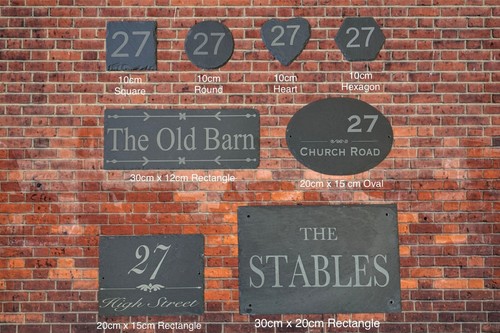Rustic Natural Slate House Gate Sign Plaque Door Number Personalised ...