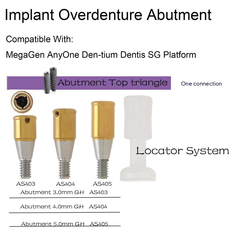 Dental Locator Abutment Drivers Tool Male Cap Inserts for MegaGen AR/AO ...