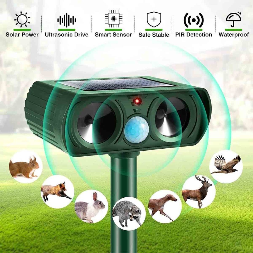 with Motion Sensor Animal Repeller to Repel Cat, Deer, Squirrel Dog ...