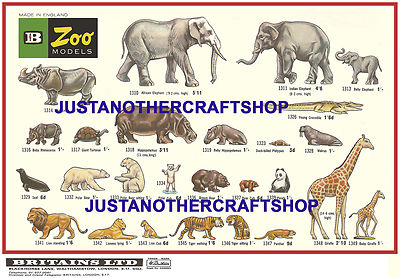 Britains Model Zoo Animals 1968 A3 Size Poster Display Shop Sign Advert ...