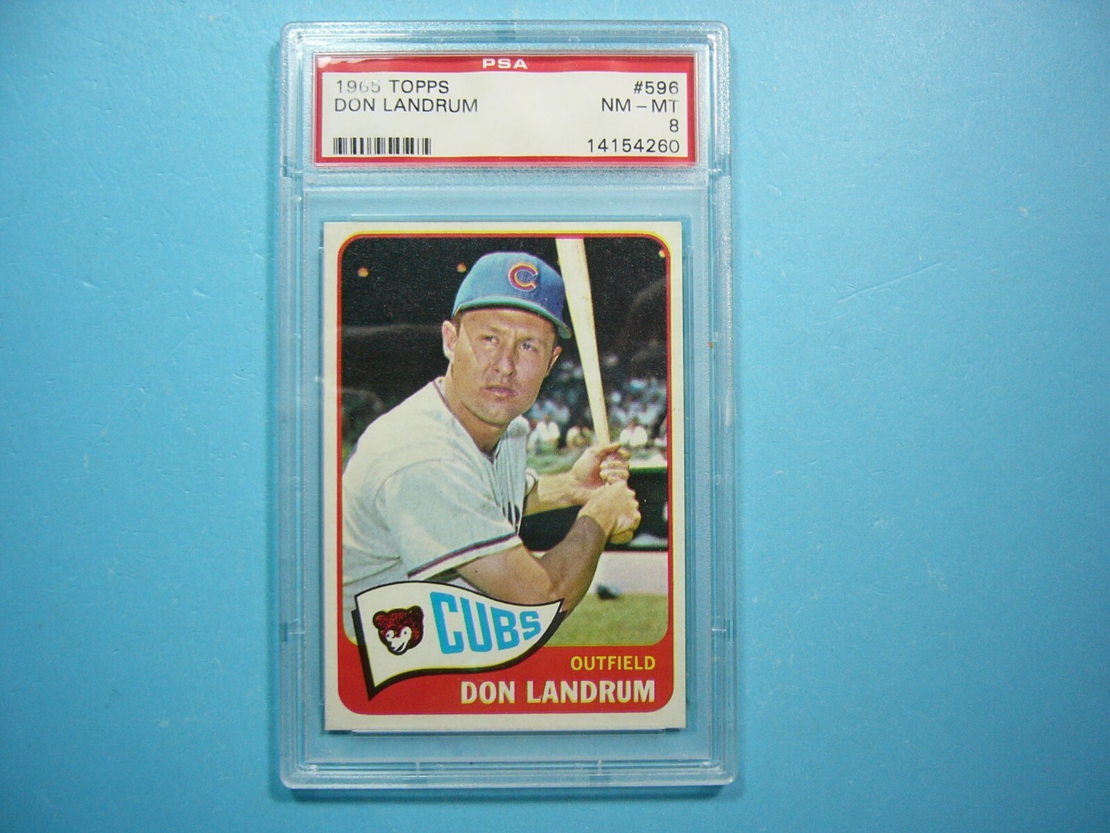 1965 TOPPS MLB HIGH NUMBER BASEBALL CARD #596 DON LANDRUM PSA 8 NM/MINT ...