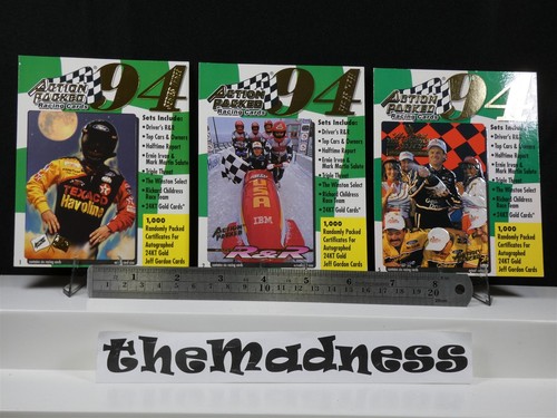 Three (3) 1994 Action Packed Auto Racing NASCAR Oversized Promo Trading ...