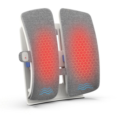 Heated Lumbar Support Pillow with Vibration Massage, Back Support ...