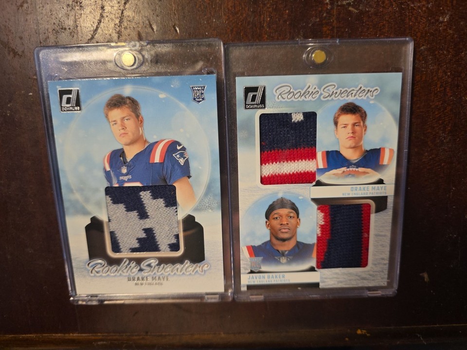 Drake Maye (RC) DUO Rookie Sweaters Single & Dual Patriots 2024 Panini ...